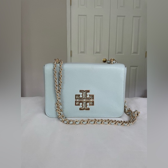 Tory Burch | Bags | Tory Burch Leather Baby Blue Shoulder Purse | Poshmark